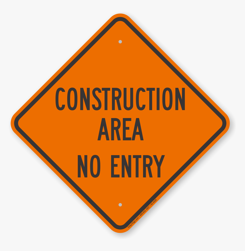 No Entry Construction Area Sign - Traffic Sign, HD Png Download ...