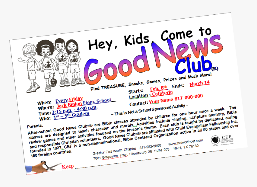 Transparent Club Flyer Png - Good News Club At Schools, Png Download ...