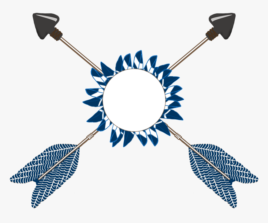 Crossed Arrows Tribal With Feathers - Crossed Arrows Clip Art, HD Png ...