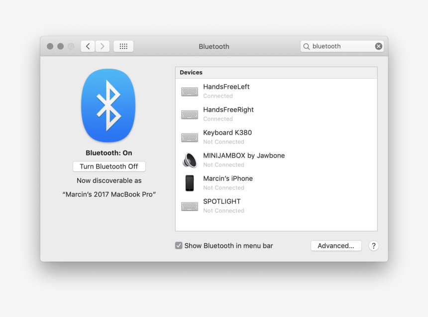 Bluetooth On Macbook Pro, HD Png Download , Transparent Png Image - PNGitem