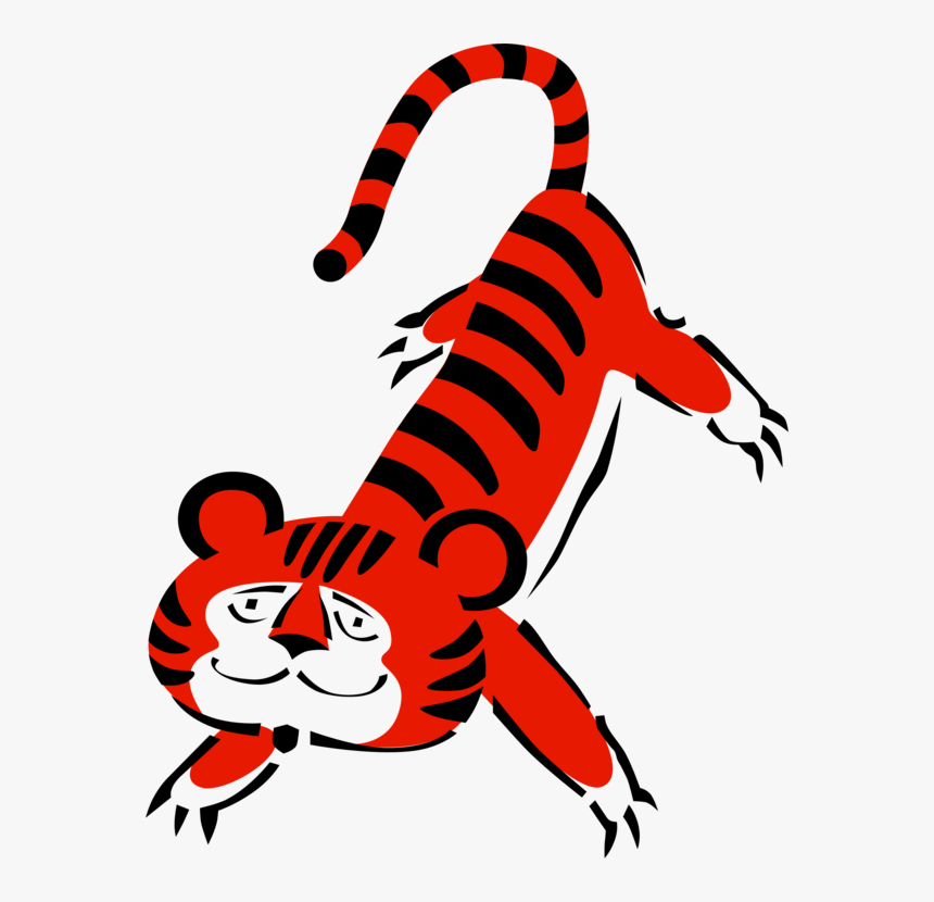 Art,fictional Character,artwork - Red Tiger Cartoon, HD Png Download ...