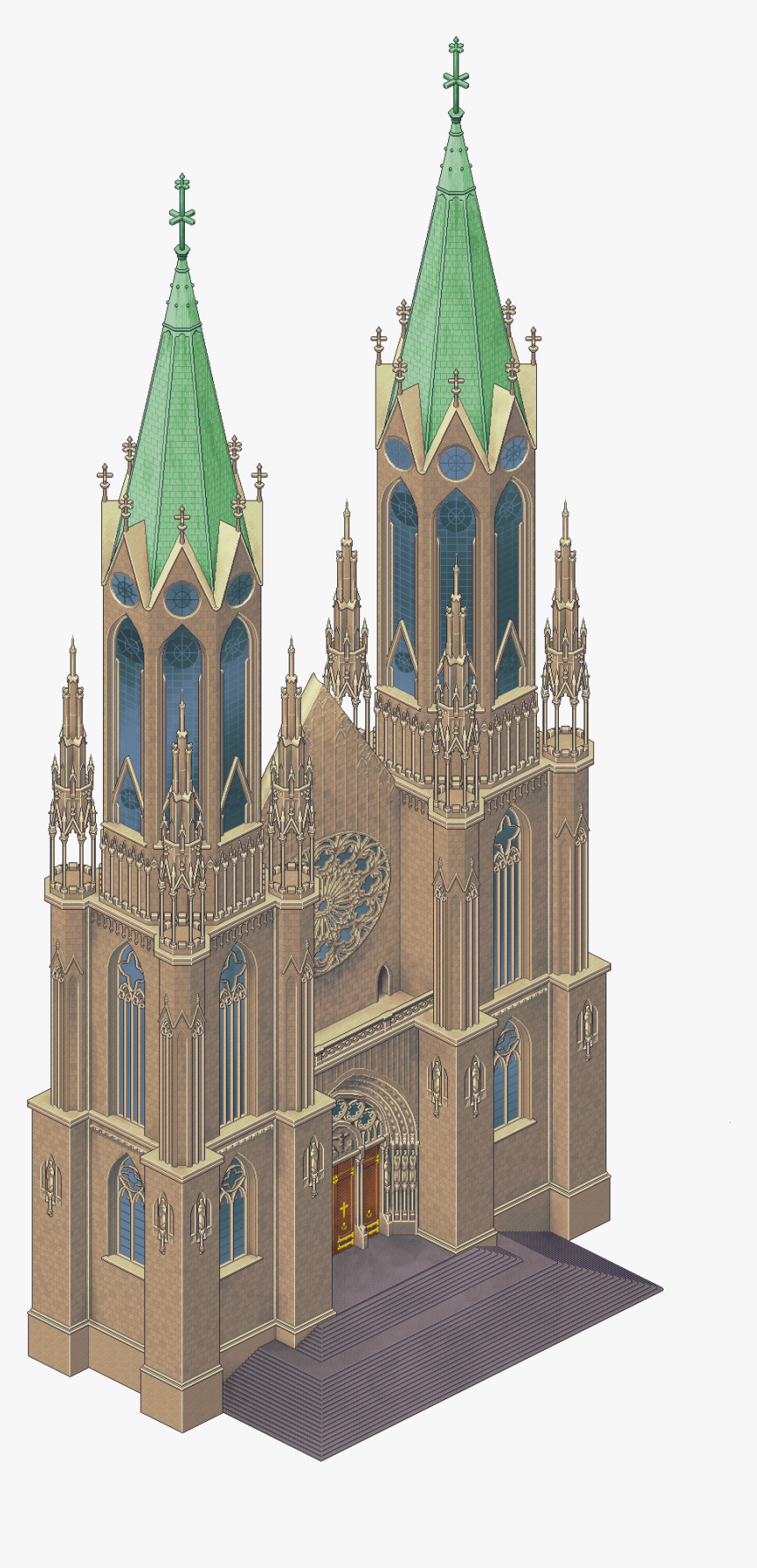 Isometric Pixel Art Cathedral, HD Png Download , Transparent Png Image ...