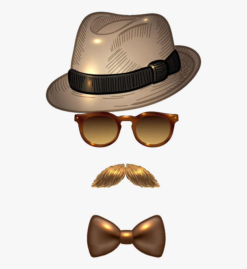 Sunglasses Fedora Moustache Avatar Hat Man Clipart - Portable Network ...
