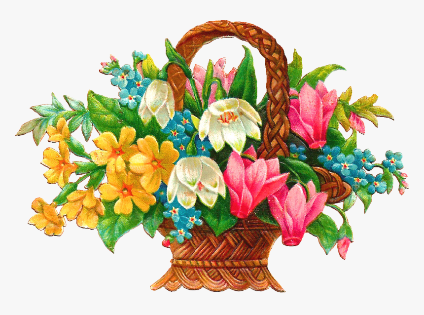 Flower Graphics Clip Art - Flower Basket Clipart, HD Png Download ...