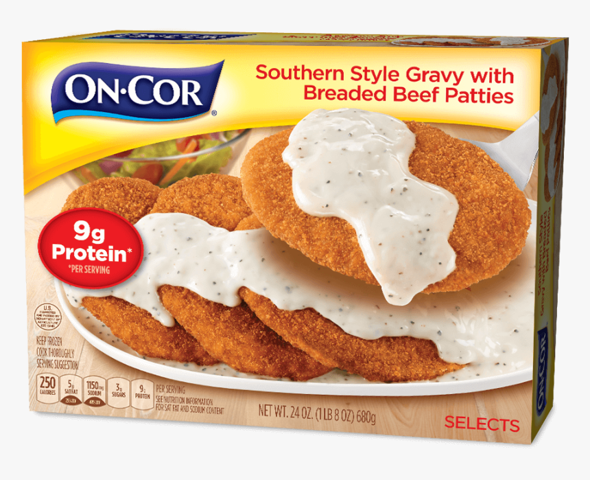 Southern Style Gravy With Breaded Beef Patties - Encore Frozen Dinners ...