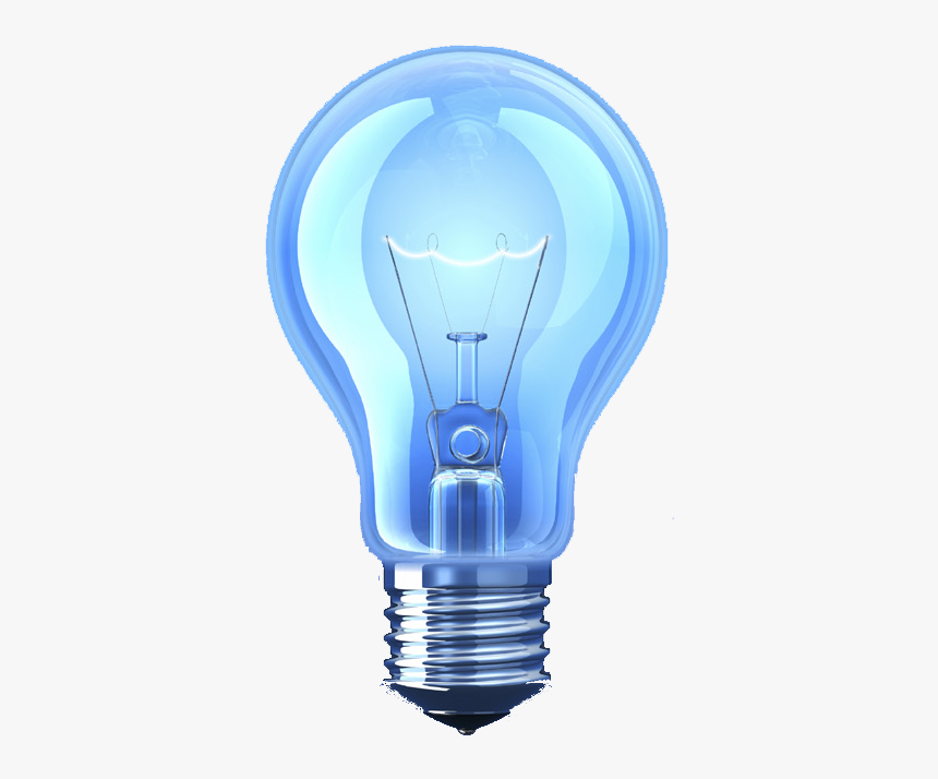 Blue Light Lamp Lighting Incandescent Bulb Clipart - Light Bulb Png ...