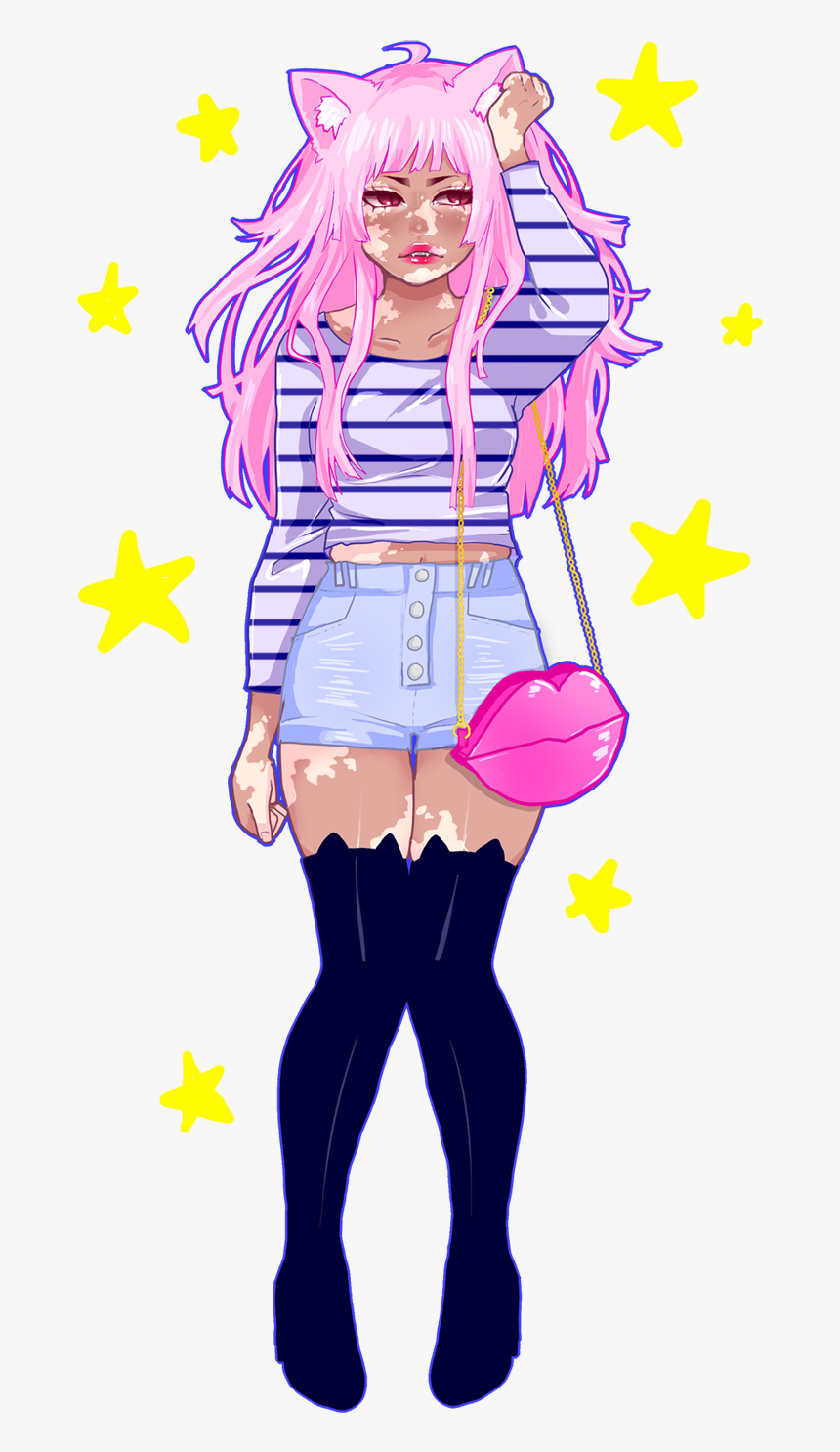 Drawing Thigh Highs, HD Png Download , Transparent Png Image - PNGitem