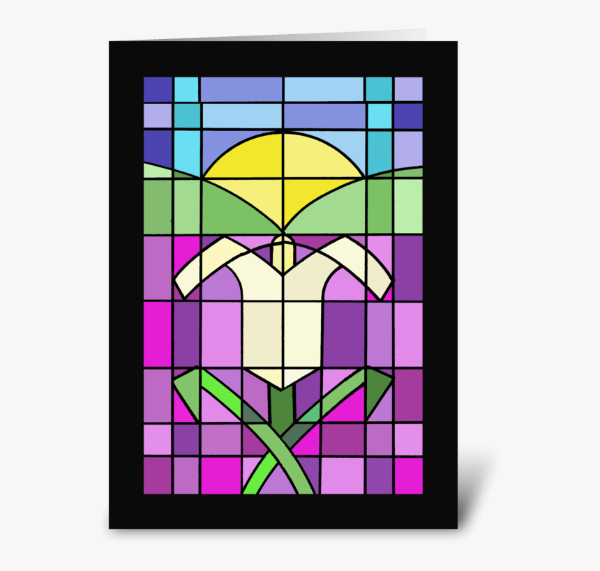 Stained Glass Easter Lily Greeting Card - Stained Glass, HD Png ...