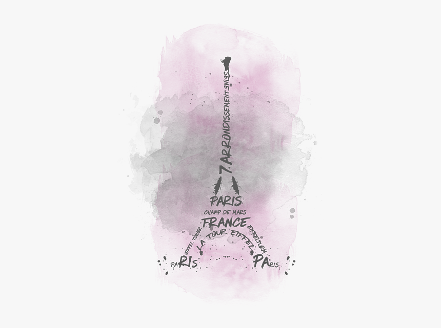 Pink Eiffel Tower Drawing, HD Png Download , Transparent Png Image ...
