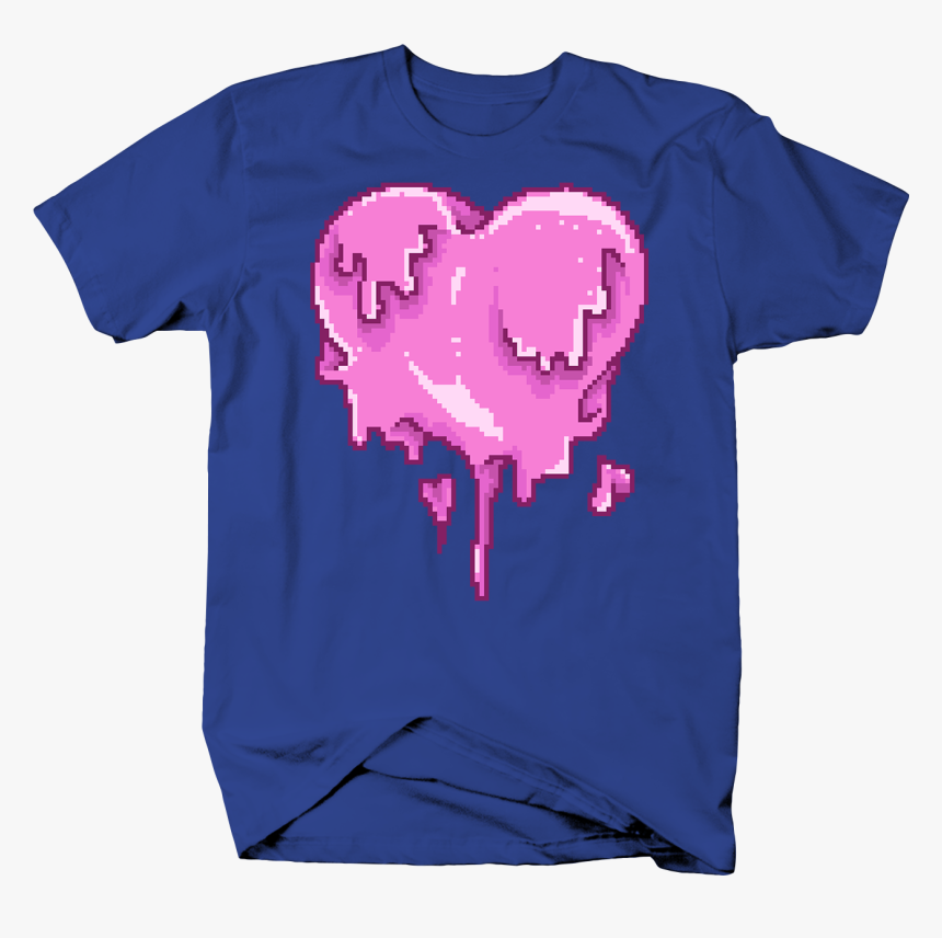 Dripping Bleeding Heart Retro Video Gaming Pixel Bit - Shirt, HD Png ...