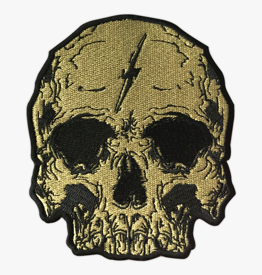 Gold Lightning Skull Patch By Seventh - Skull, HD Png Download ...