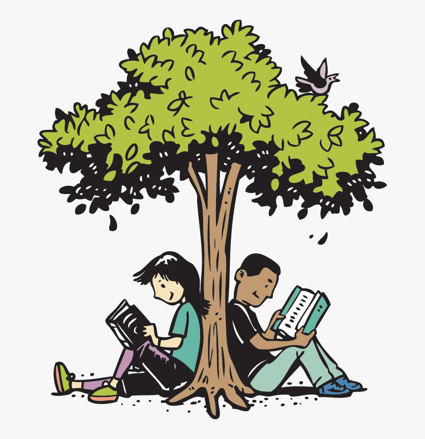 Kids Reading Under A Tree, HD Png Download , Transparent Png Image ...