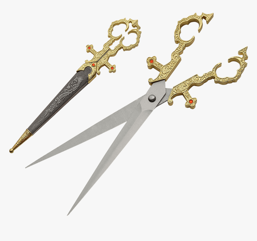 Gold Renaissance Scissors - Golden Scissor Dagger, HD Png Download ...