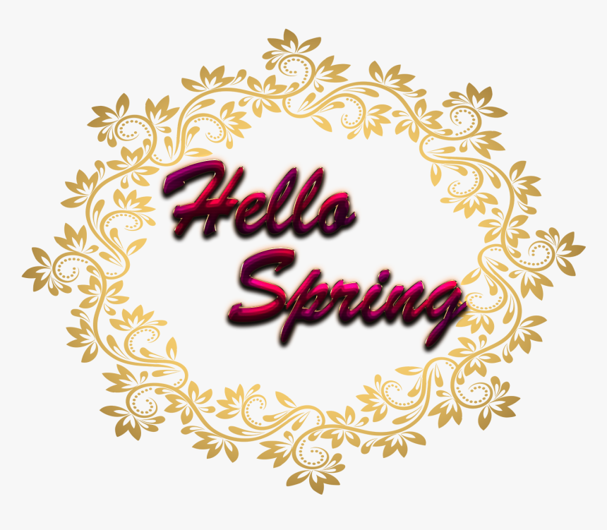 Hello Spring Png Free Image Download - Transparent Wedding Gold Border ...