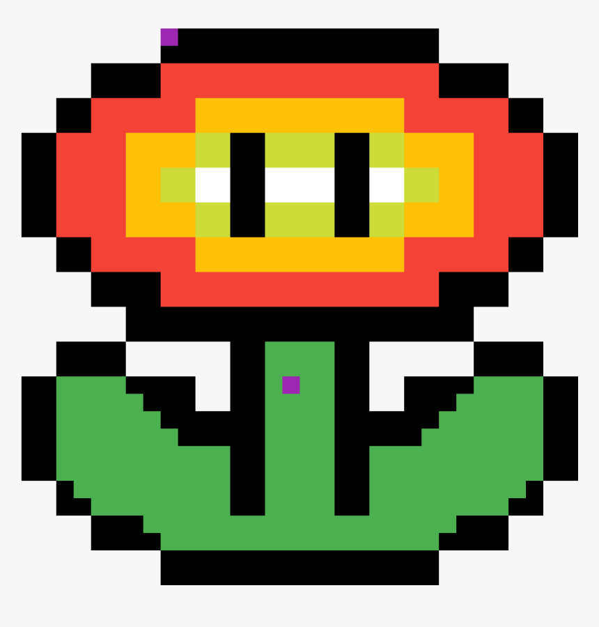 Pixilart Mario Flower By Anonymous - Fire Flower Pixel Art, HD Png ...