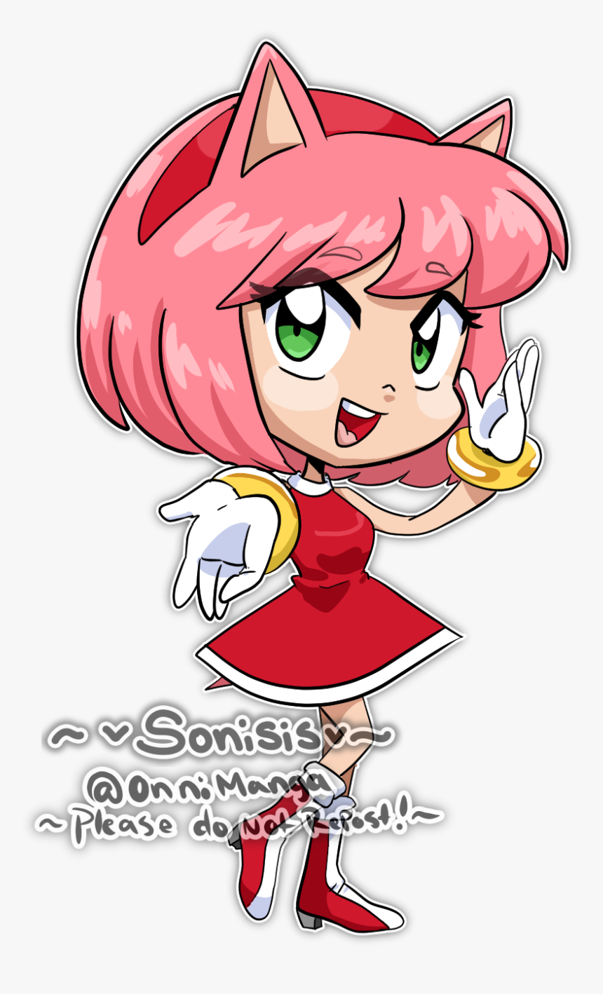 Human Amy Rose - Cartoon, HD Png Download , Transparent Png Image - PNGitem