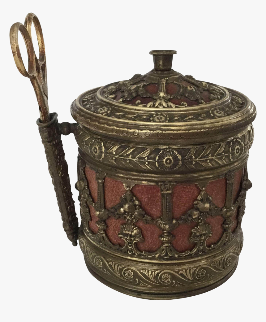 Ornate Brass And Leather Victorian String / Yarn Holder - Antique, HD ...