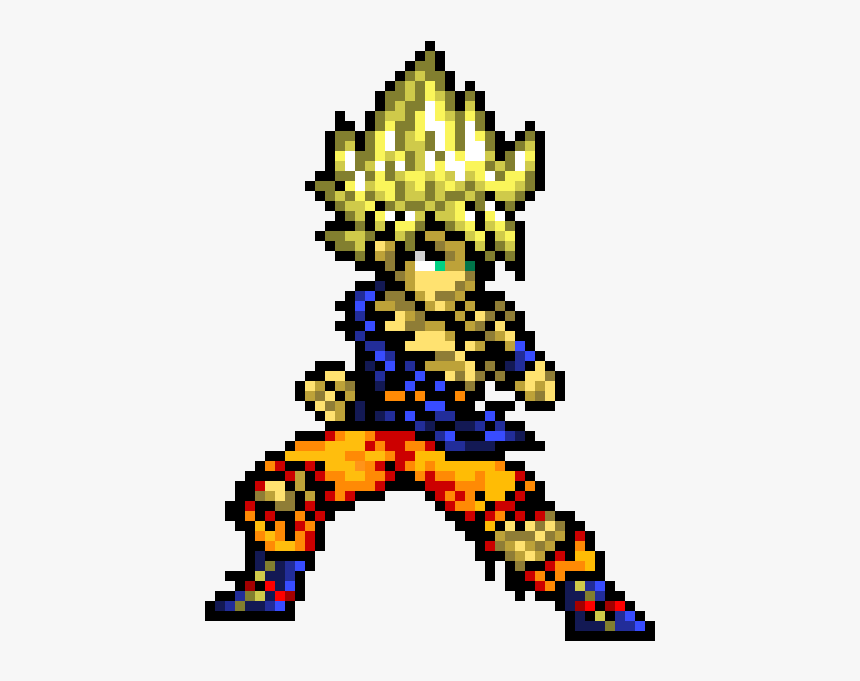 Goku Super Saiyan Pixel Art, HD Png Download , Transparent Png Image ...