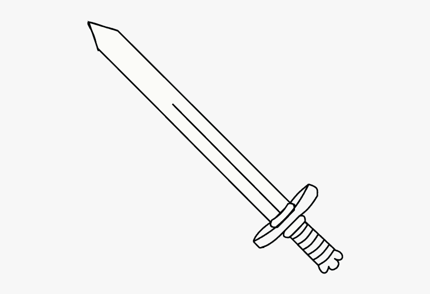 How To Draw Sword - Line Art, HD Png Download , Transparent Png Image ...