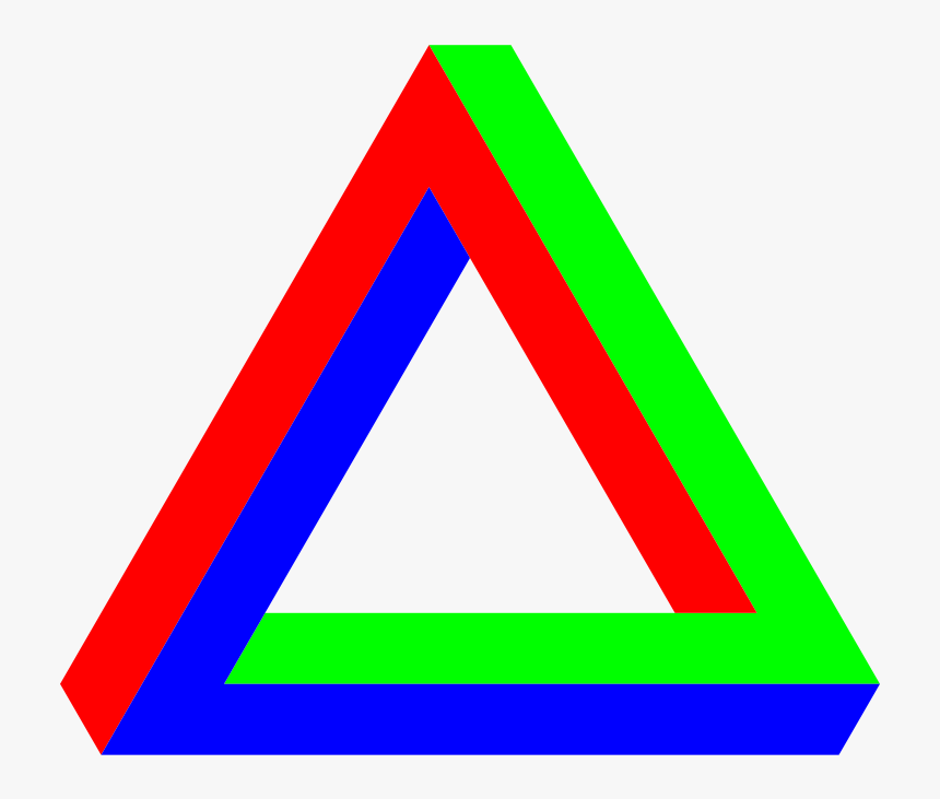 Penrose Triangle Rgb Color Model Green Optical Illusion - Penrose ...