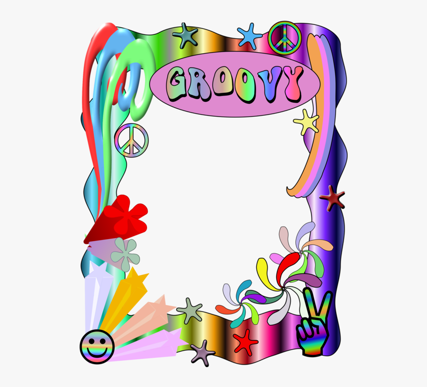 Hippie Clipart Border - Hippie Frame Png, Transparent Png , Transparent ...