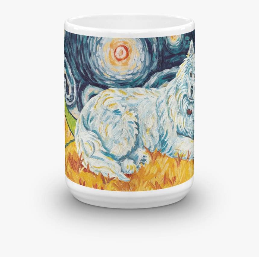 Samoyed Starry Night Mug-15oz - Coffee Cup, HD Png Download ...