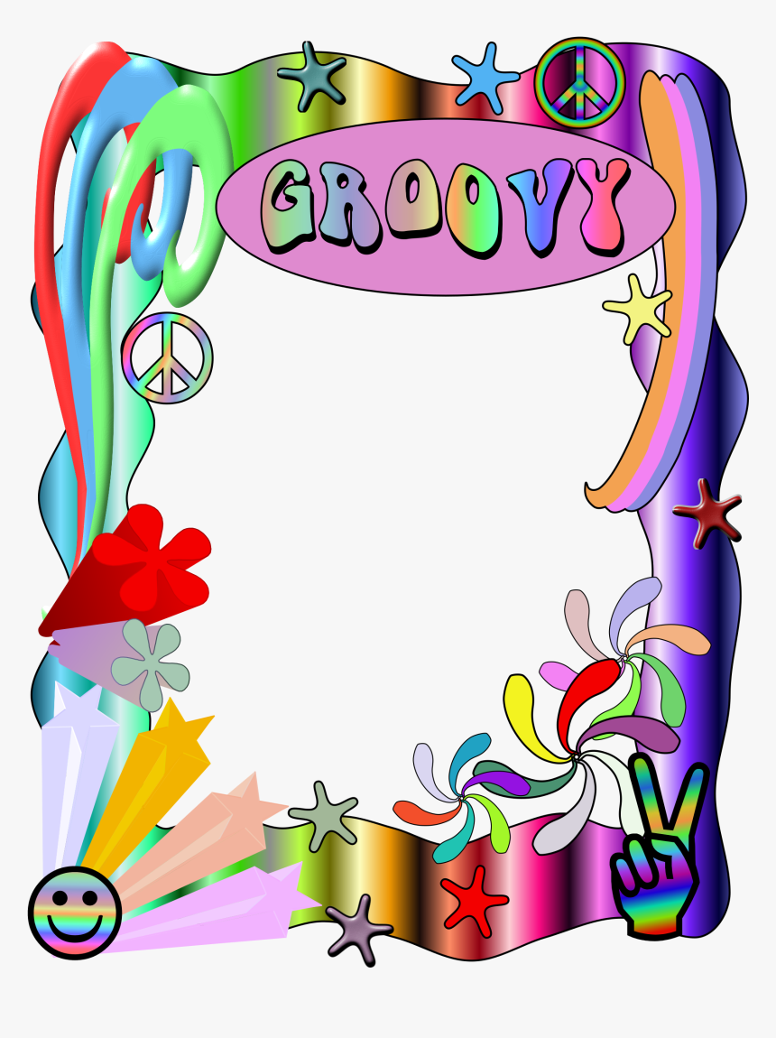 Collection Of Groovy Clipart - Hippie Frame Png, Transparent Png ...