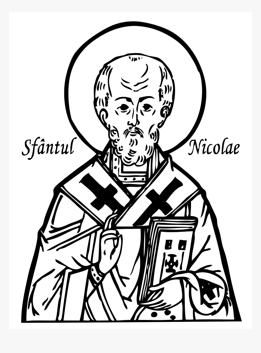 Saint Png 4 » Png Image - Saint Nicholas Black And White, Transparent ...