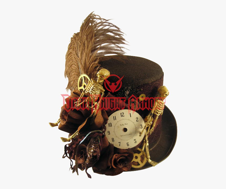 Brown Tall Skeletal Steampunk Riding Hat - Steampunk Hat Png ...