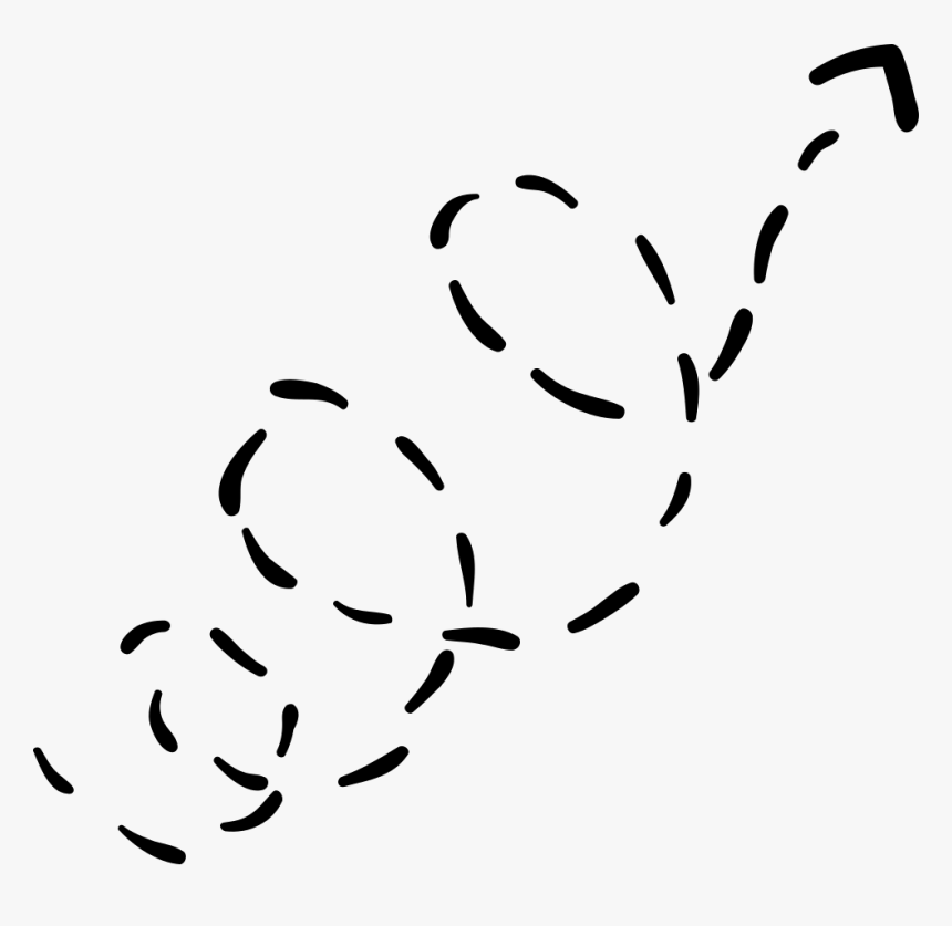 Curly Dotted Arrow - Dotted Line With Arrow, HD Png Download ...