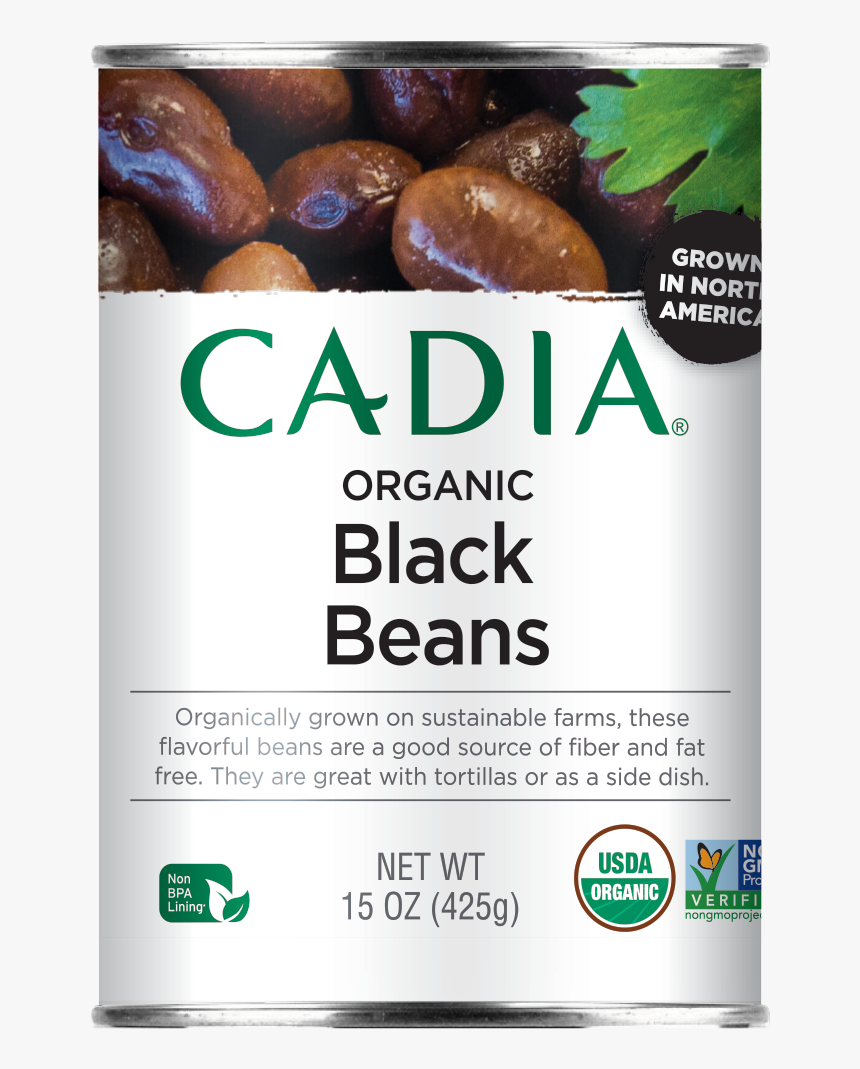 Cadia Organic Low Fat Refried Vegetarian Black Beans, HD Png Download ...