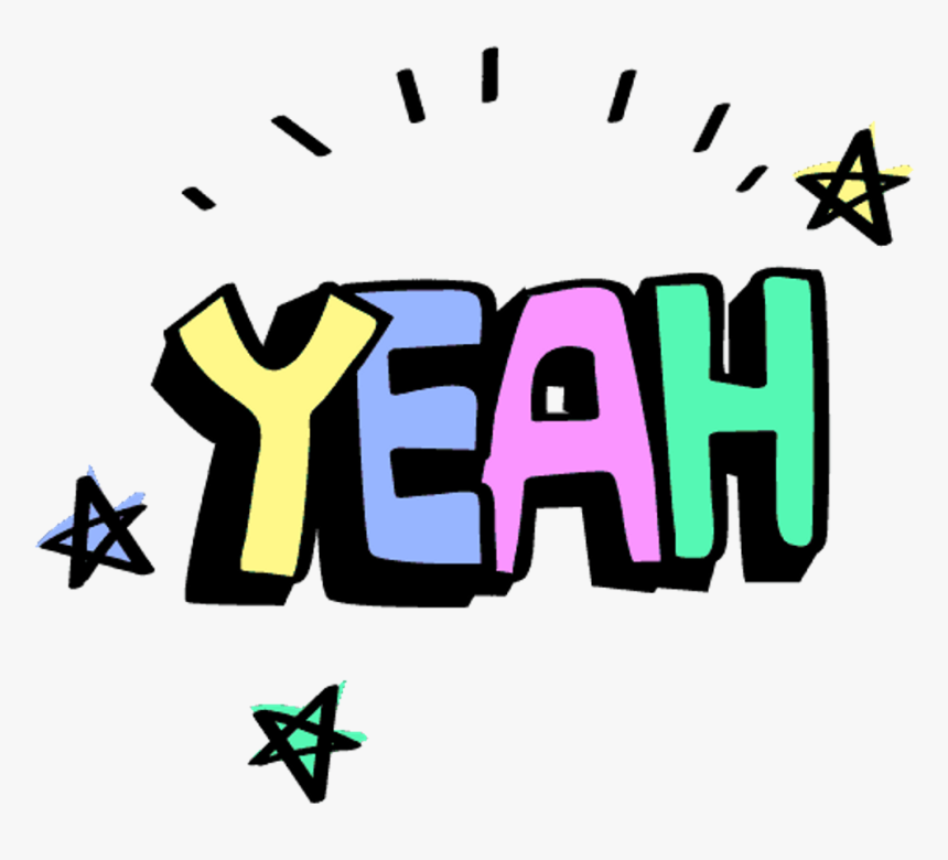 Yeah Prom Word Massage Colorful Cute Star Stars, HD Png Download ...